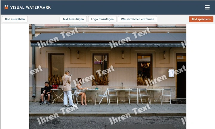Text in Foto online einfügen | Visual Watermark